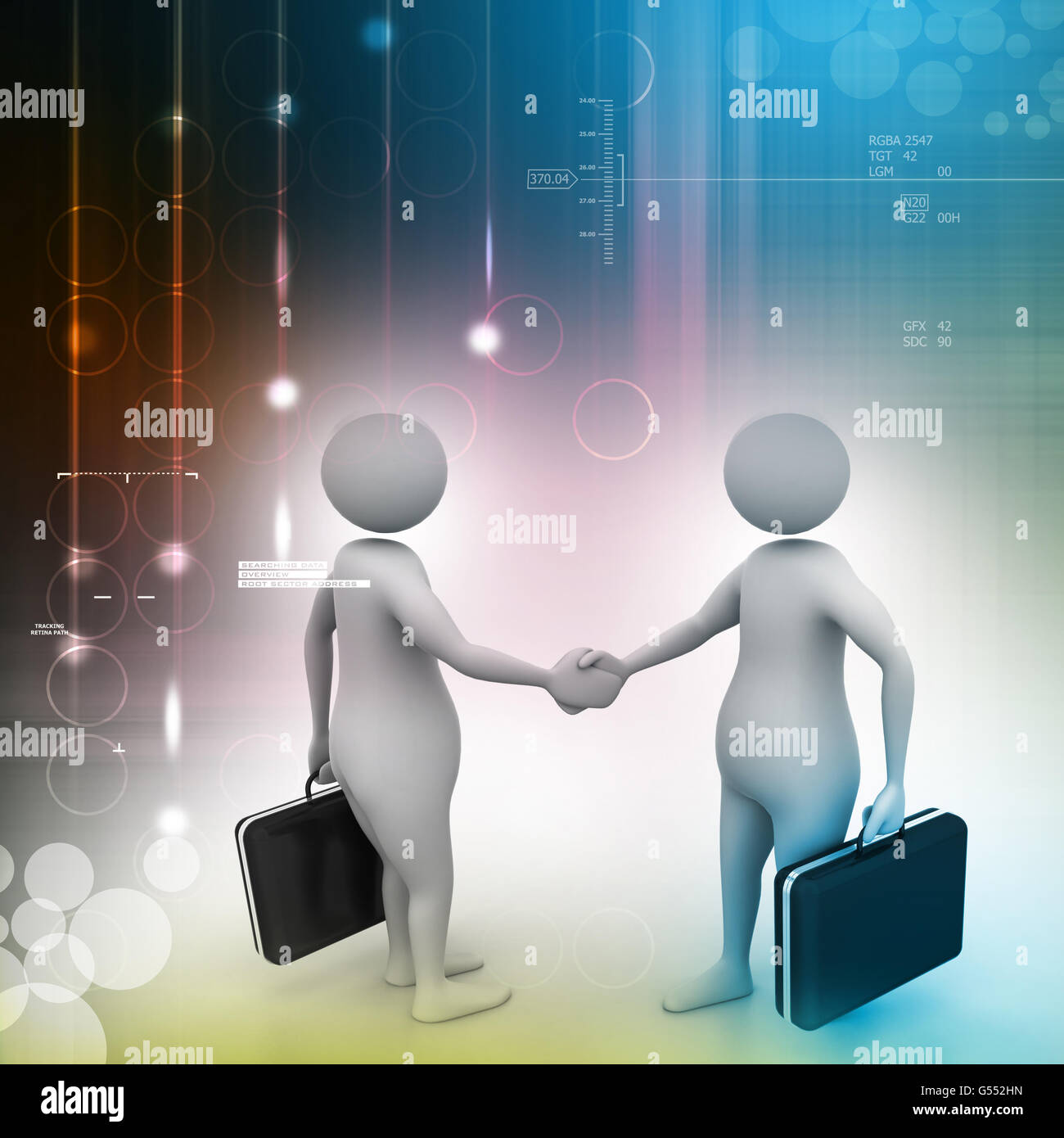 Two business people communicate together Stock Photo - Alamy