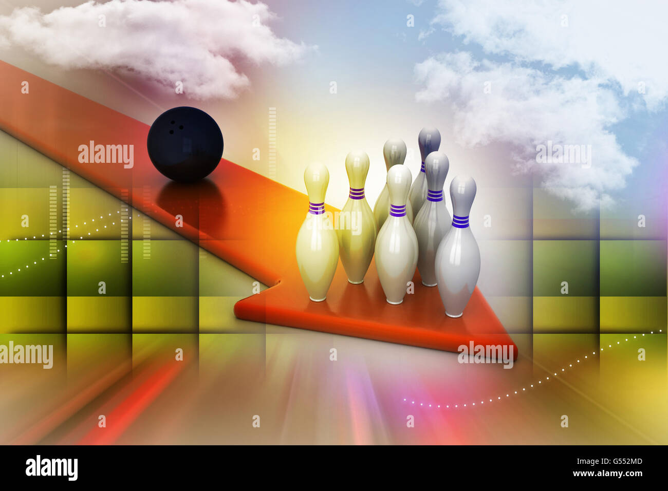 Bowling ball target concept Stock Photo - Alamy