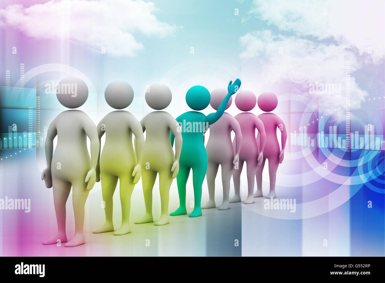 3d small people leader team hi-res stock photography and images - Alamy