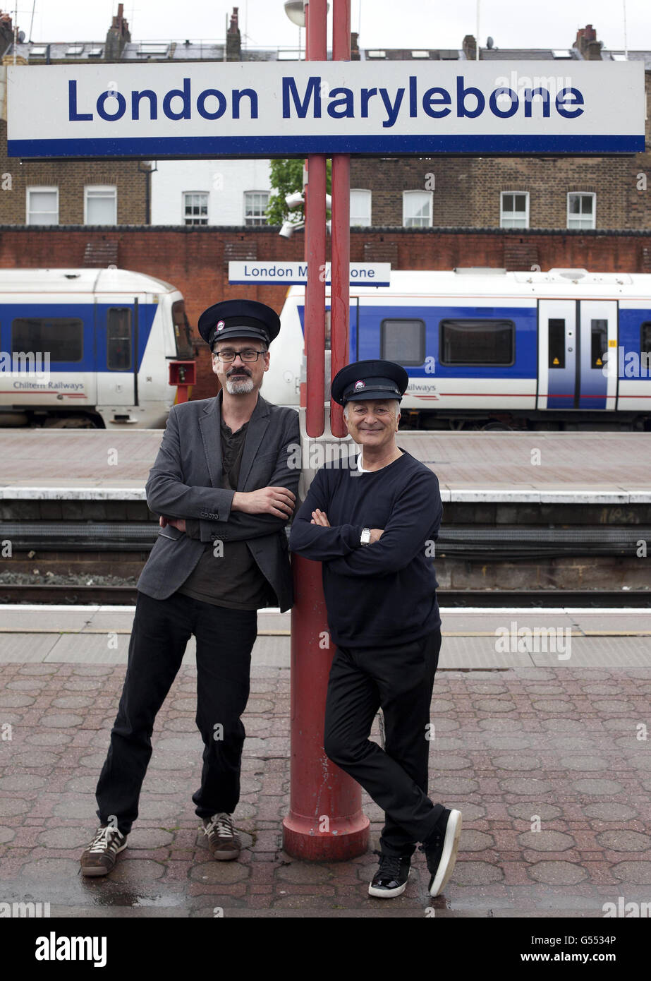 Comedy train announcements Stock Photo - Alamy