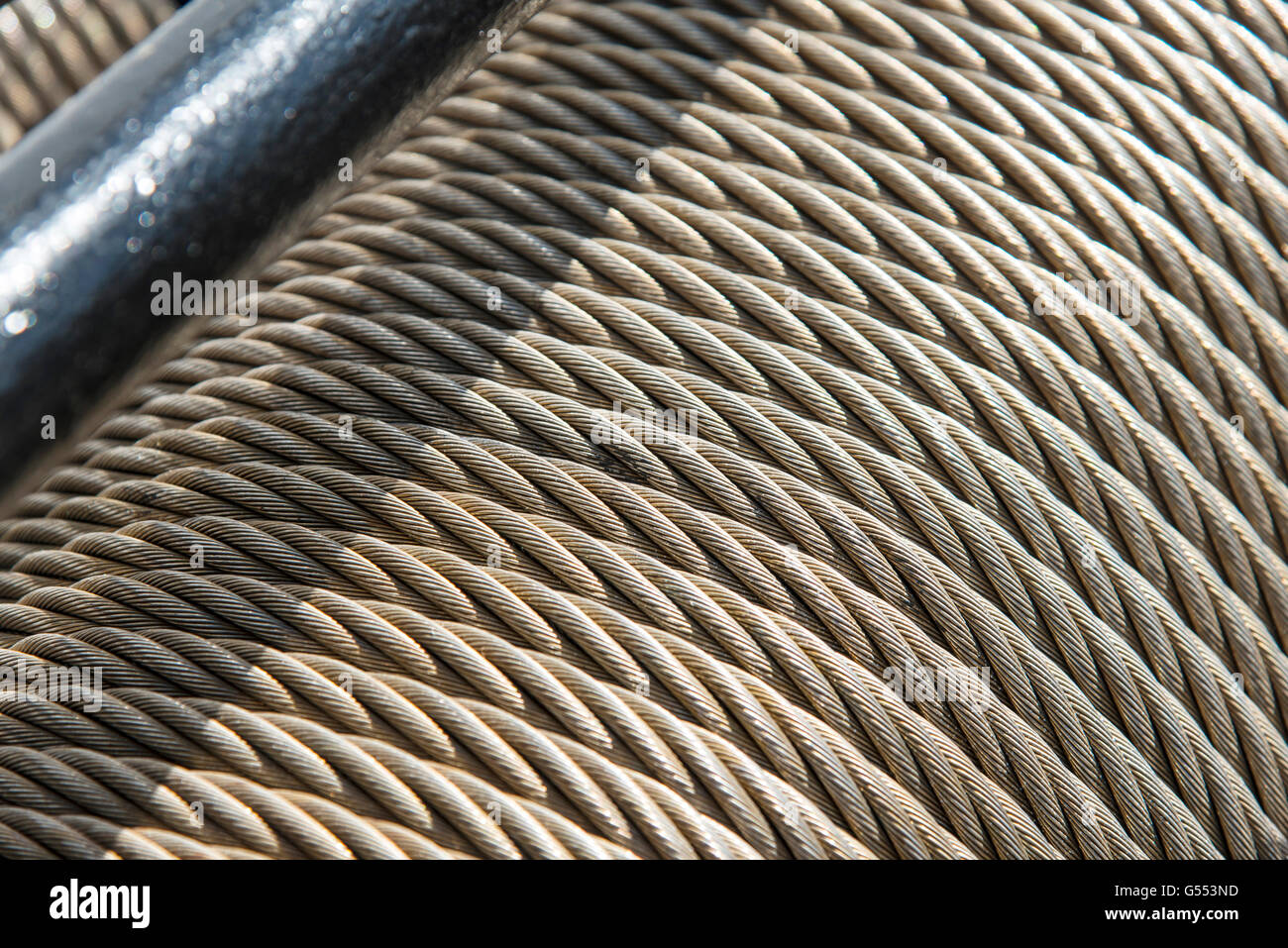 Close up of metal cable roll Stock Photo - Alamy