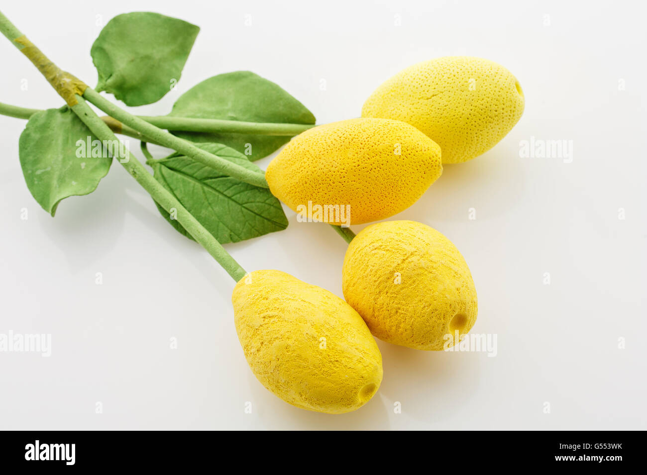 Lemon twigs over white background Stock Photo - Alamy