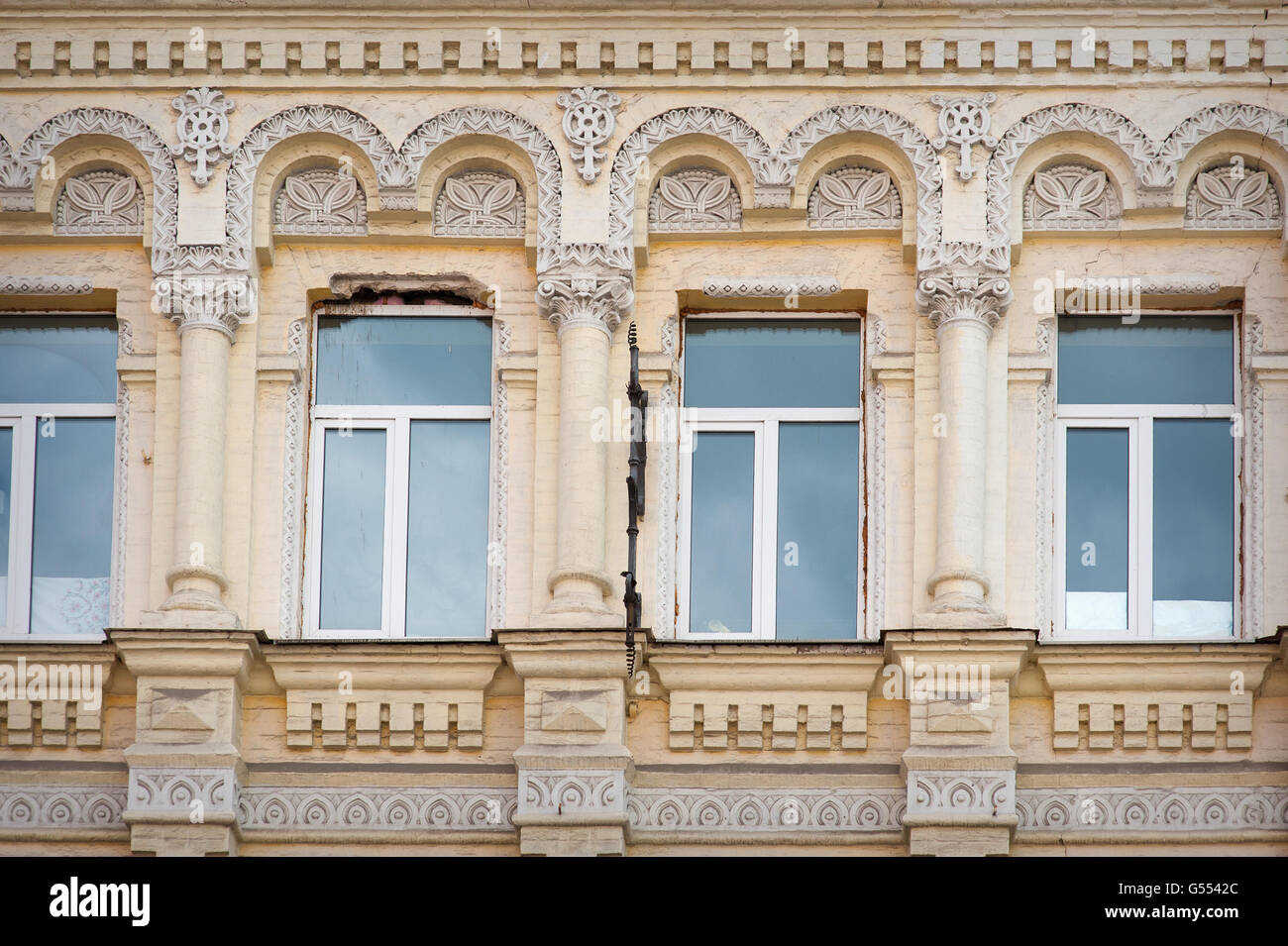 ancient architecture building with windows in classic style Stock Photo ...