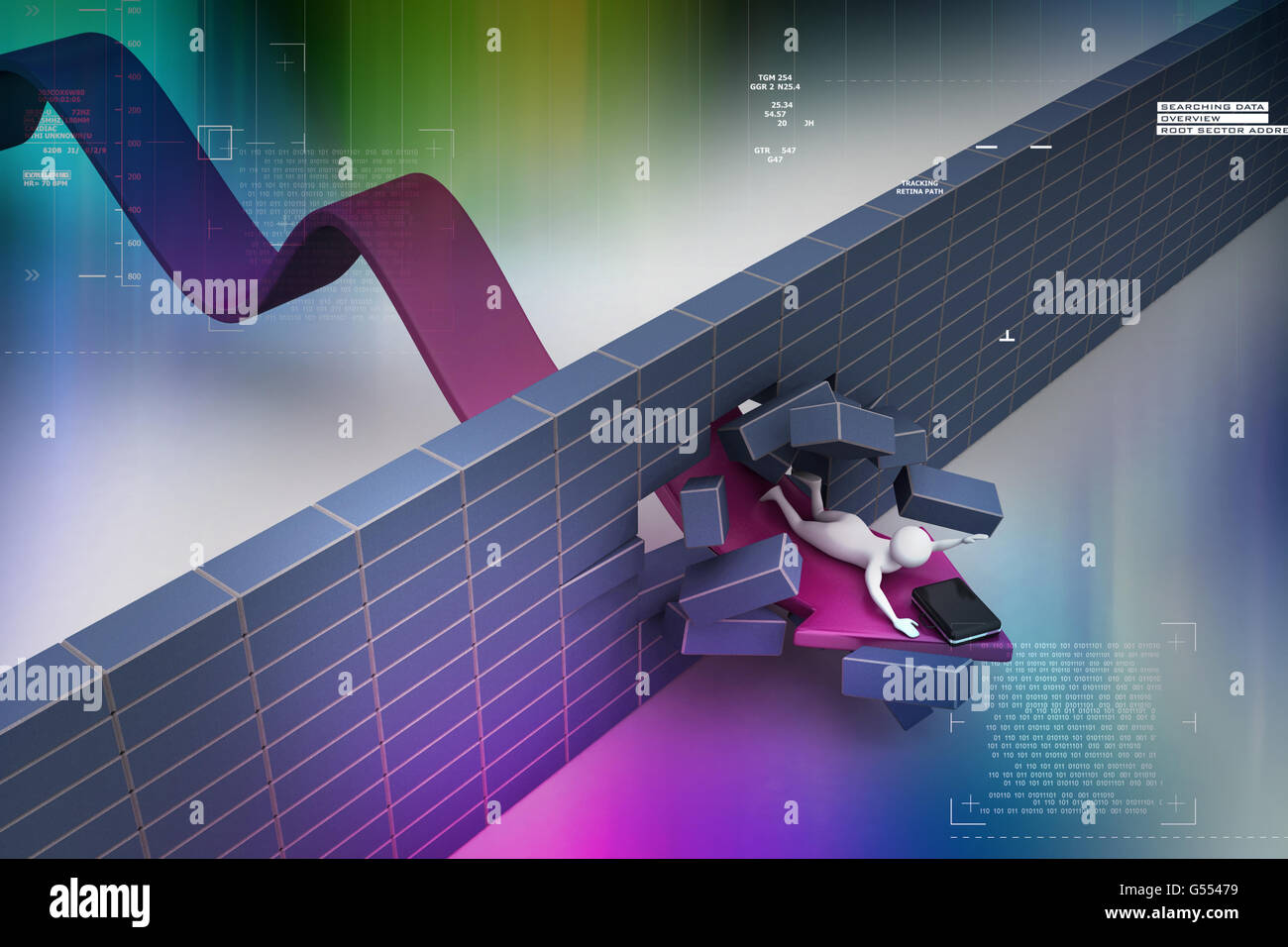 3d man in trouble Stock Photo - Alamy