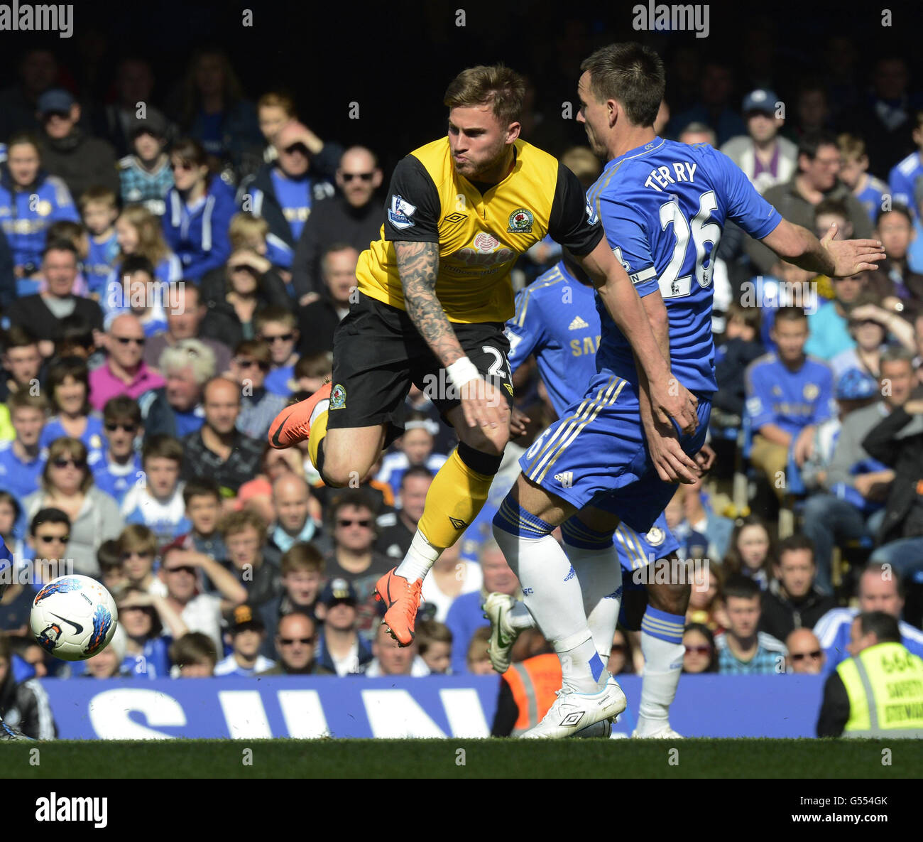 Chelsea's John Terry and Blackburn's David Goodwillie during the ...