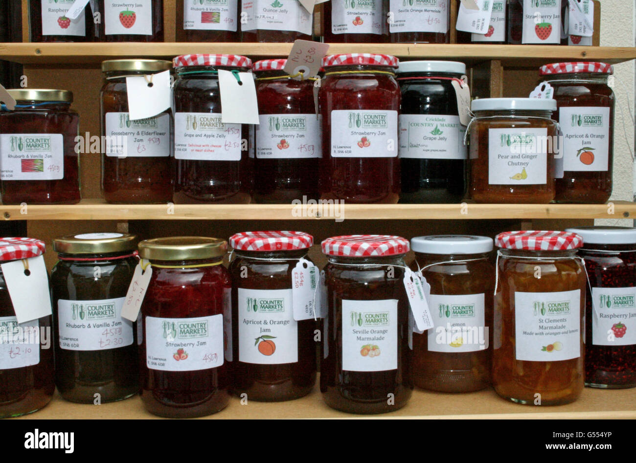 artisan jam ready for sale at country market Stock Photo - Alamy