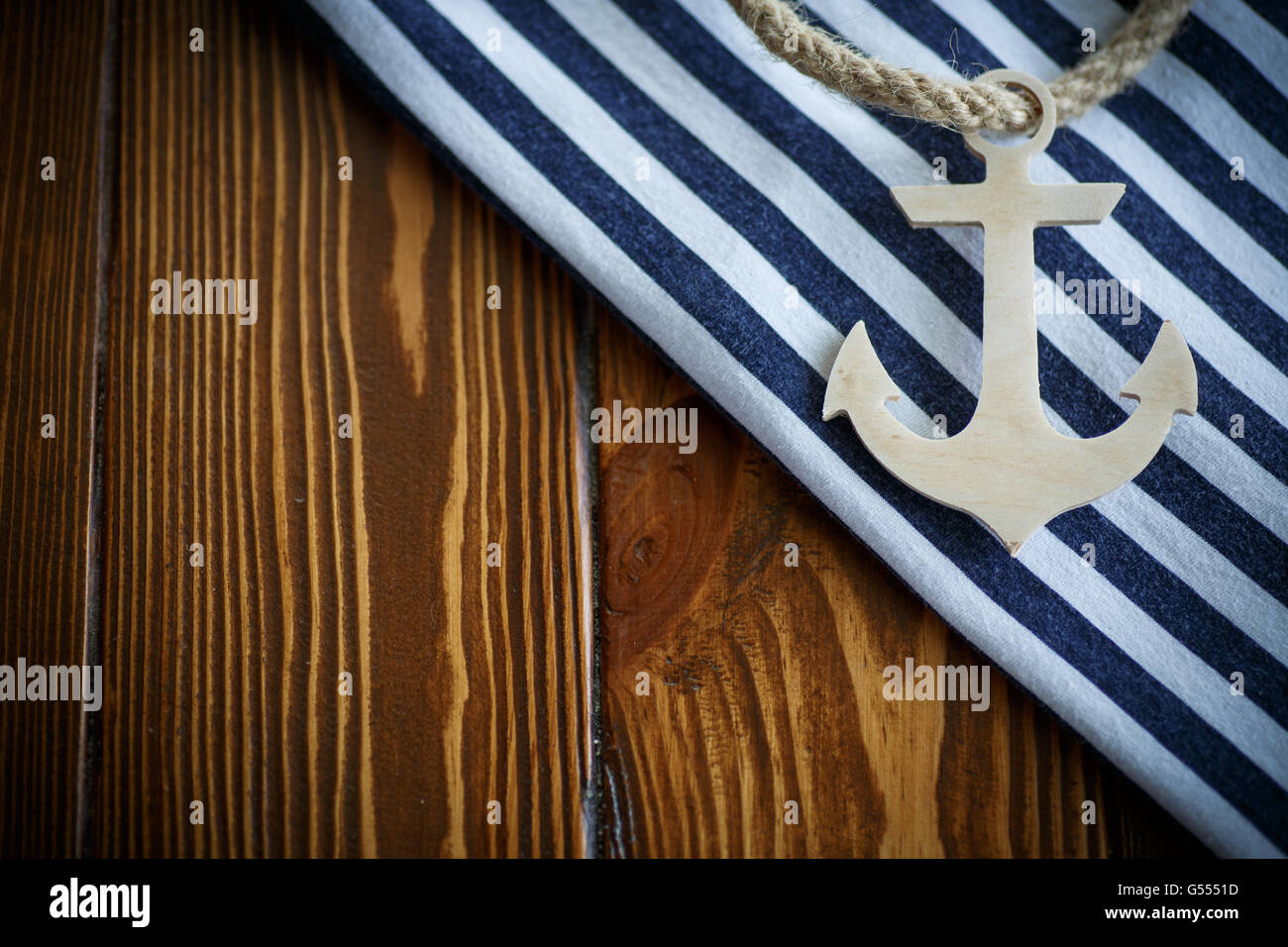 Wooden nautical anchor Stock Photo - Alamy