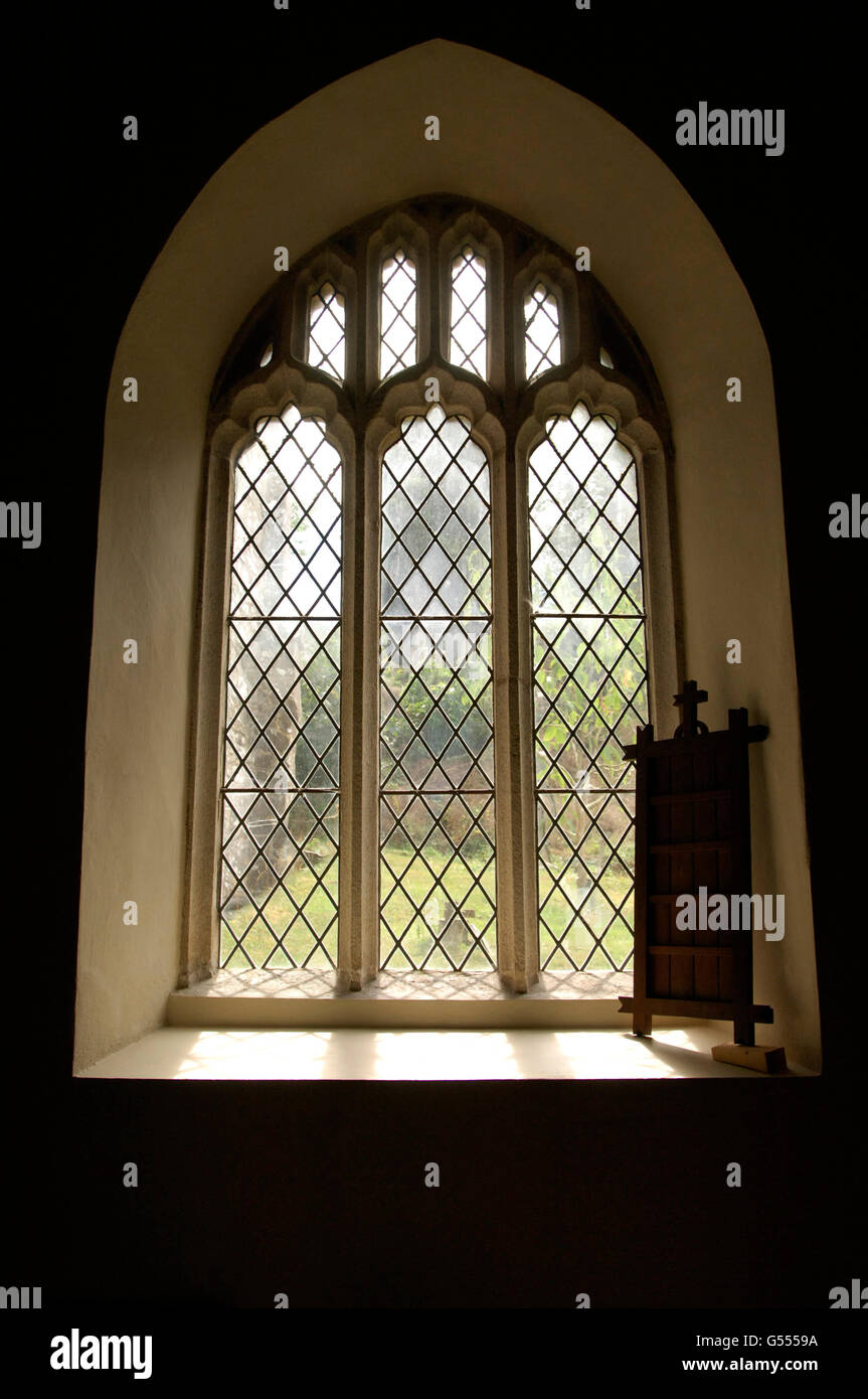 Beautiful soft light pouring in through Church Window with psalms board ...