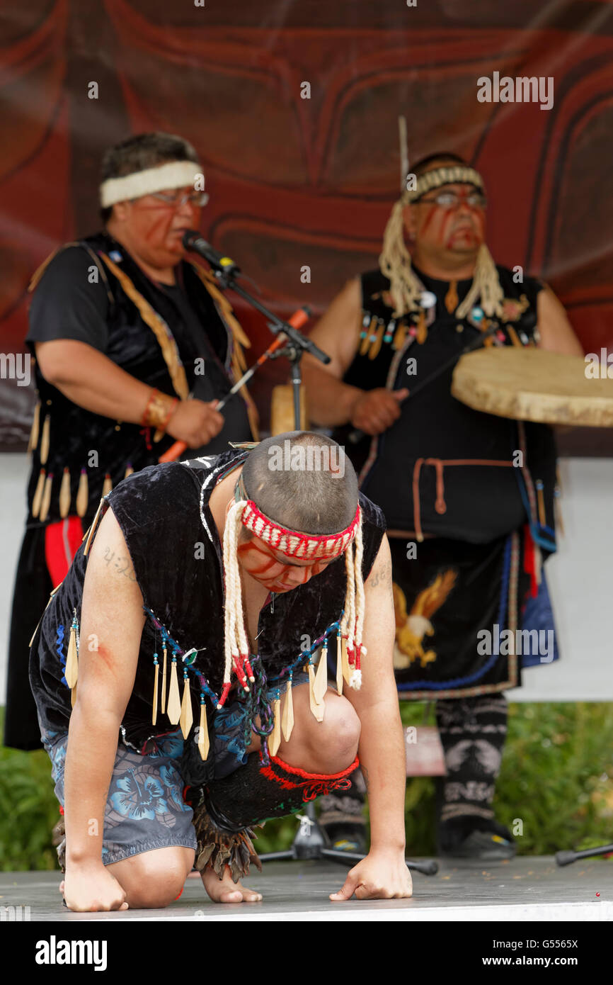 Aboriginal First Nations dancers performing at Aboriginal Days-Victoria ...