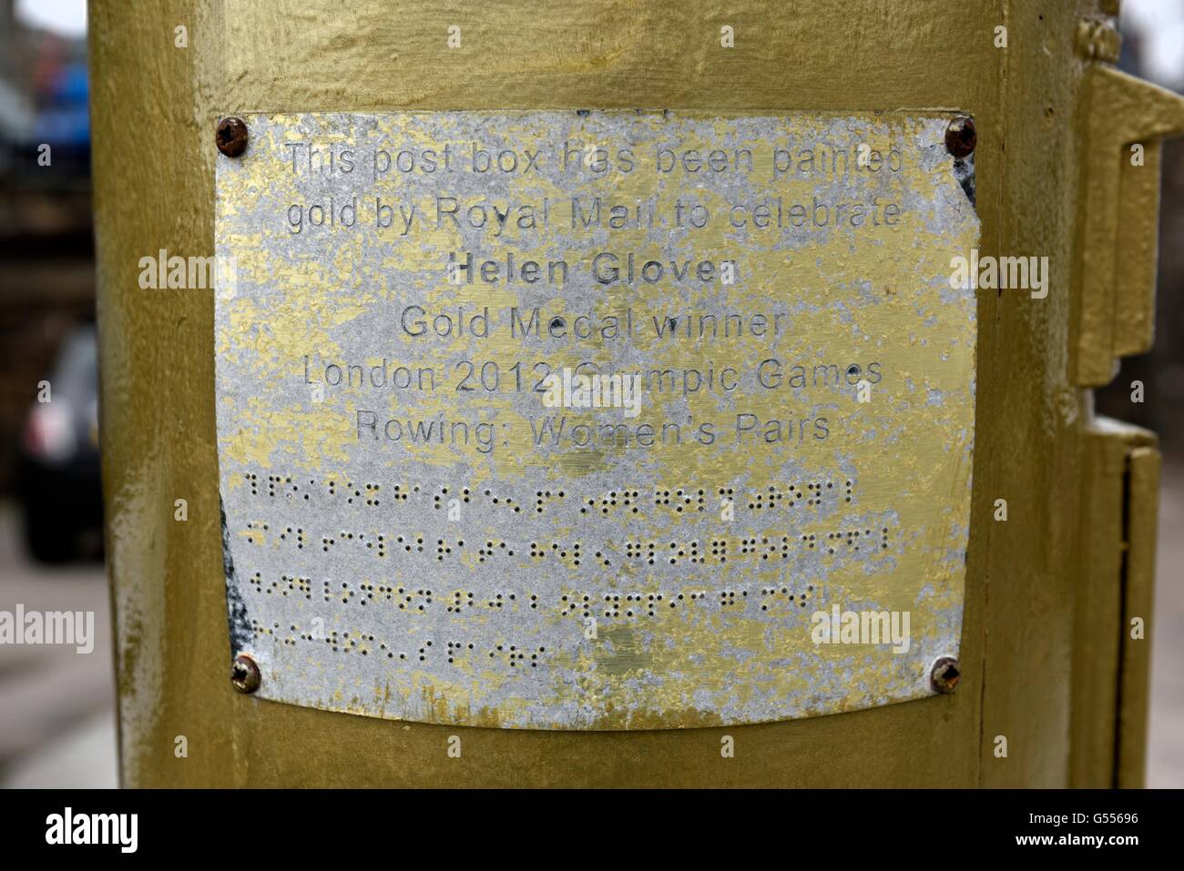 The King George VI post box in Penzance painted gold for gold medal ...