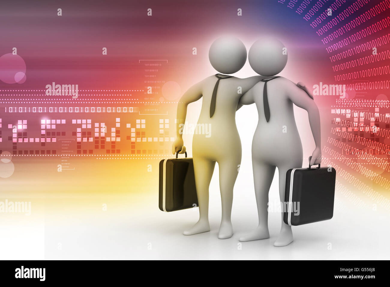 Two business people with briefcase Stock Photo - Alamy