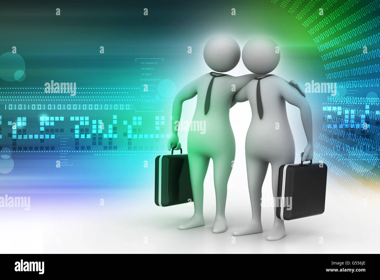 Two business people with briefcase Stock Photo - Alamy