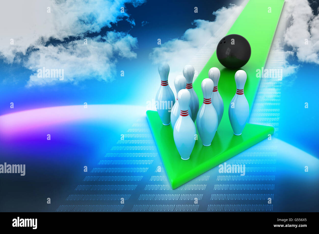 Bowling ball target concept Stock Photo - Alamy