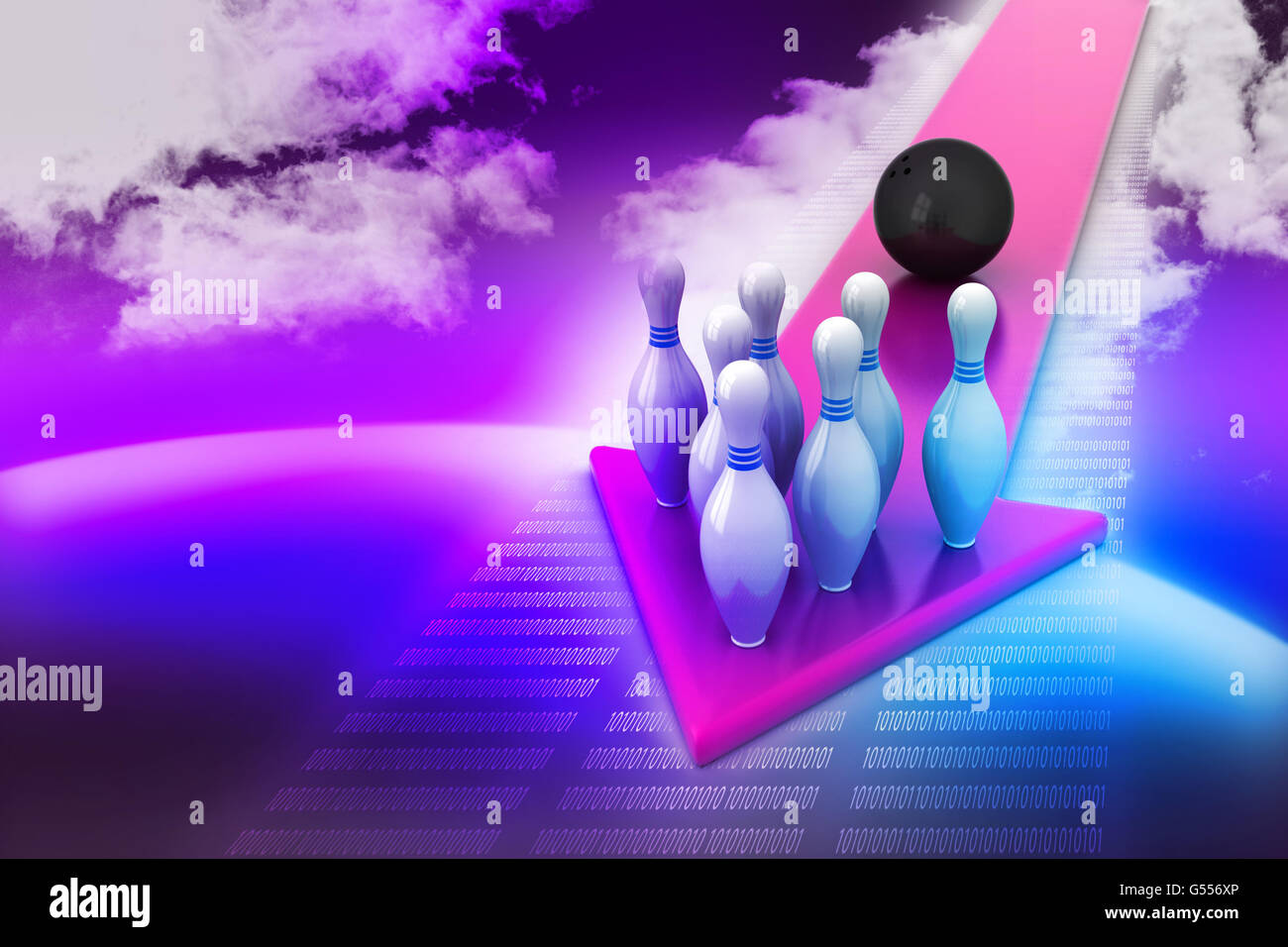 Bowling ball target concept Stock Photo - Alamy