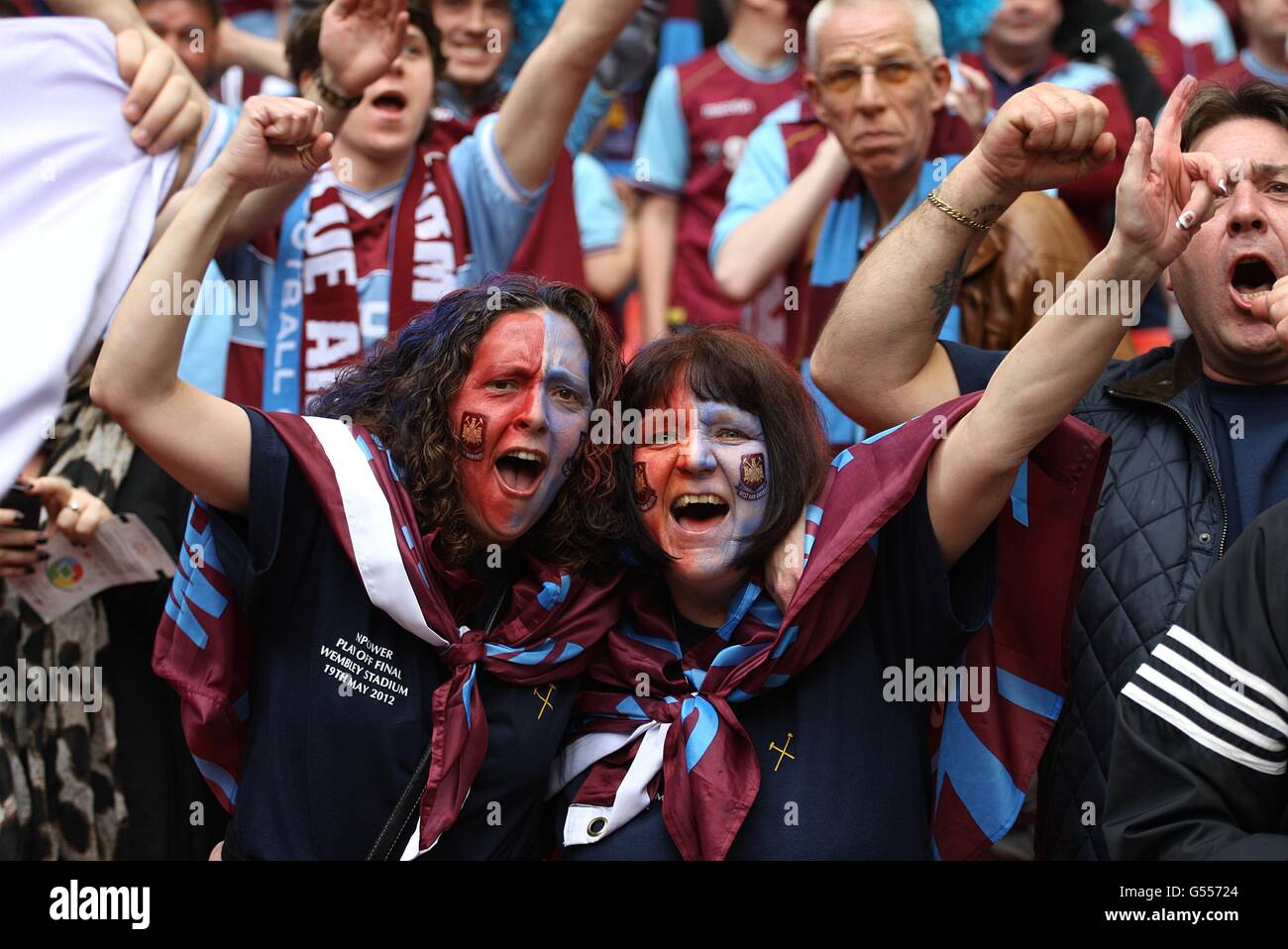 Blackpool fans in the stands prior to kick off hi-res stock photography ...