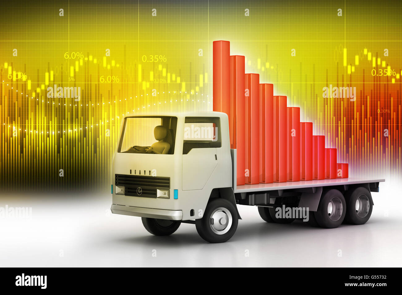 Transportation of business graph in truck Stock Photo - Alamy