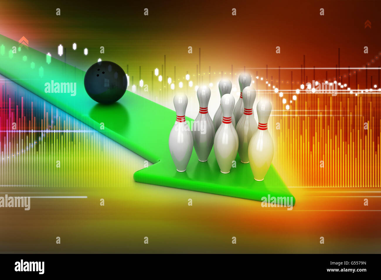 Bowling ball target concept Stock Photo - Alamy