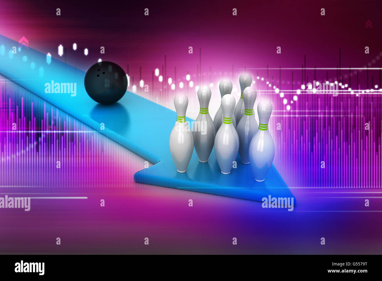 Bowling ball target concept Stock Photo - Alamy