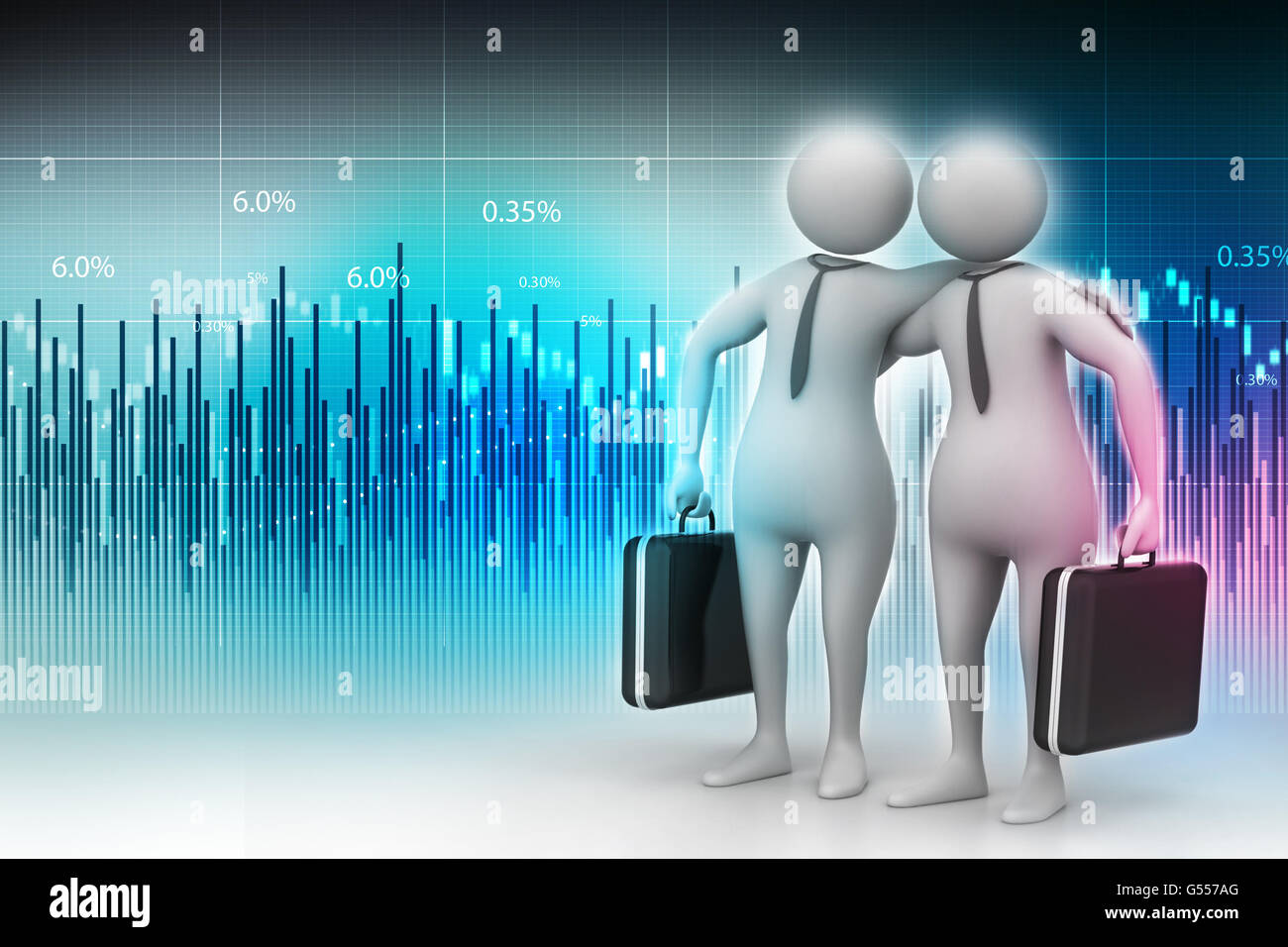 Two business people with briefcase Stock Photo - Alamy