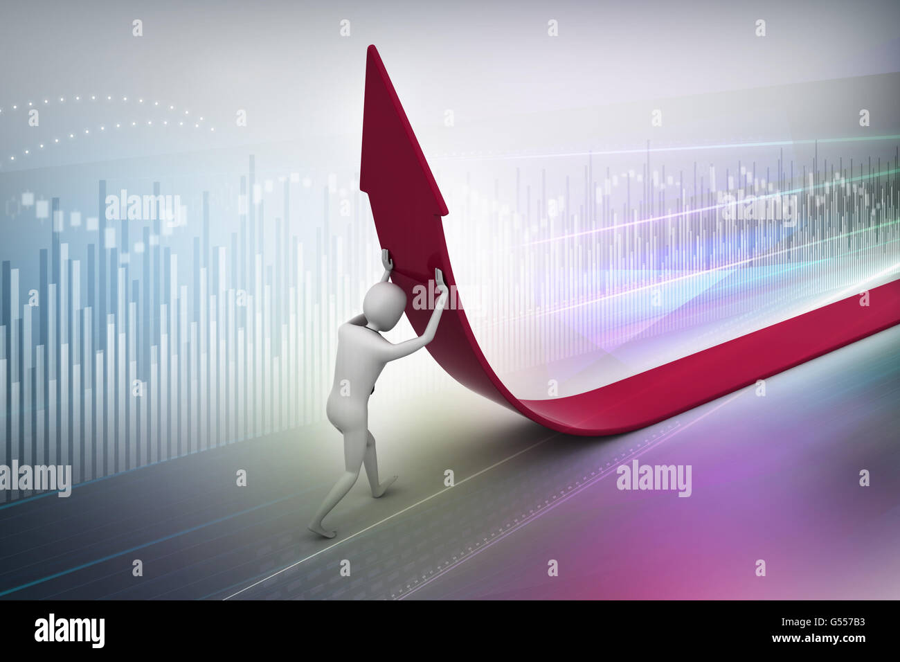 3d man create sales growth Stock Photo - Alamy