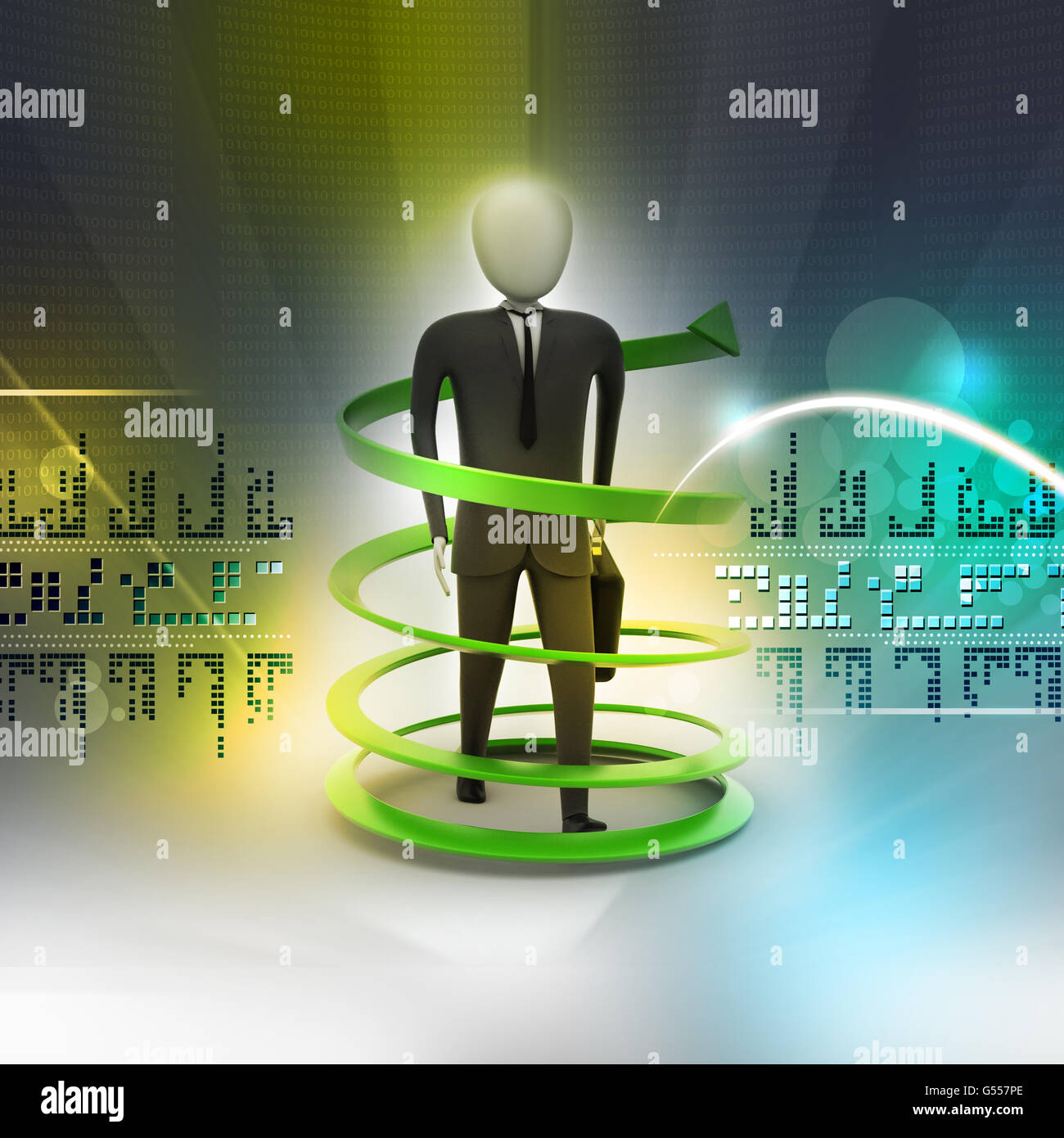 3d man business success concept Stock Photo - Alamy