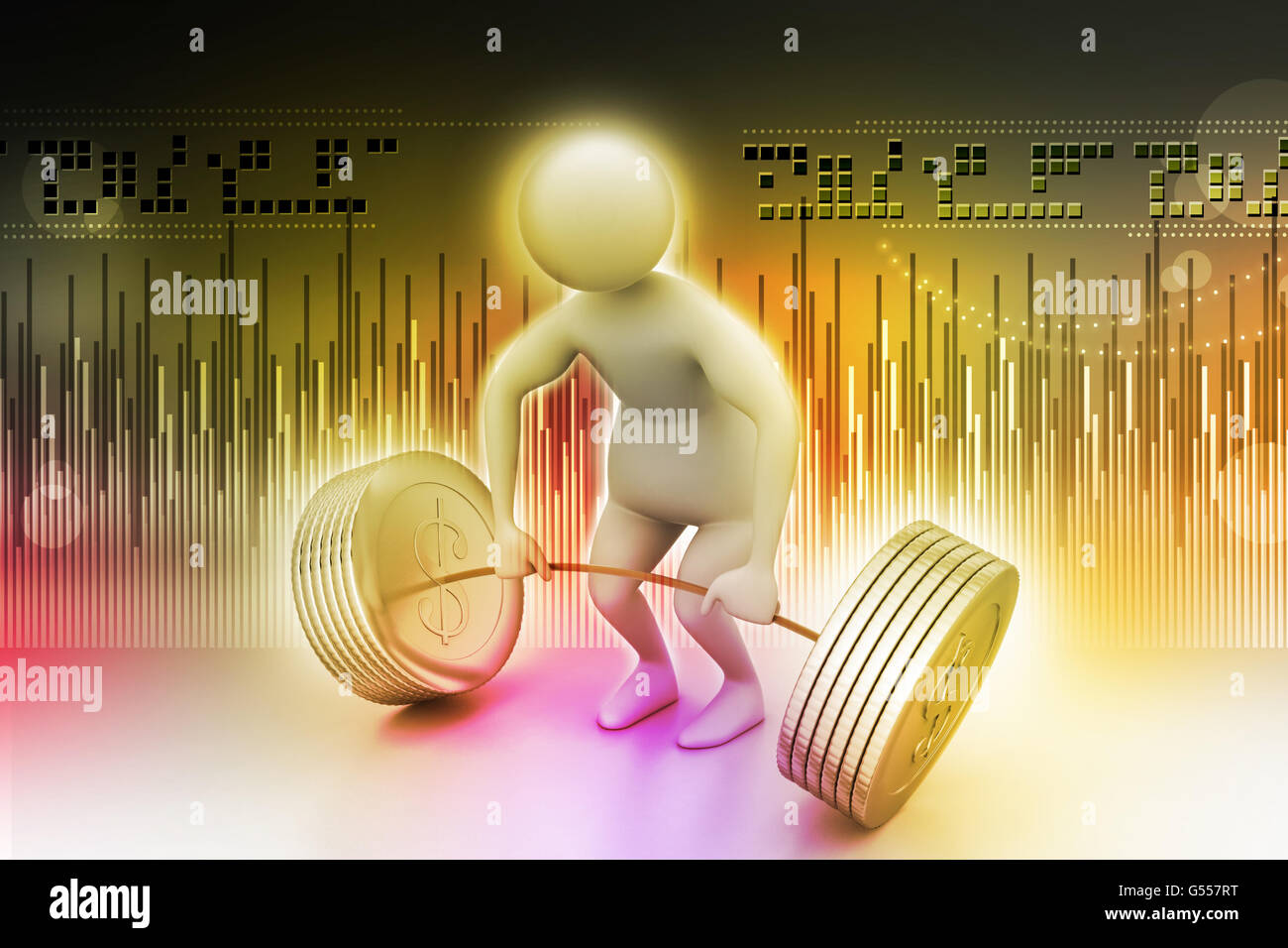 3d man lifting weights Stock Photo - Alamy
