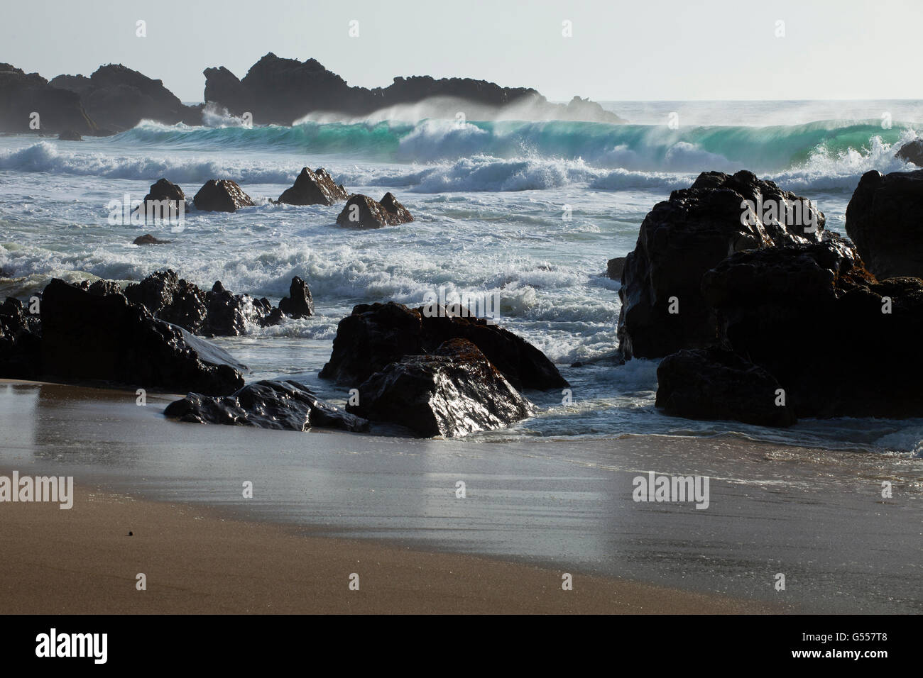 Garrapata Beach State Park, Big Sur, California, USA, surf and rocks ...