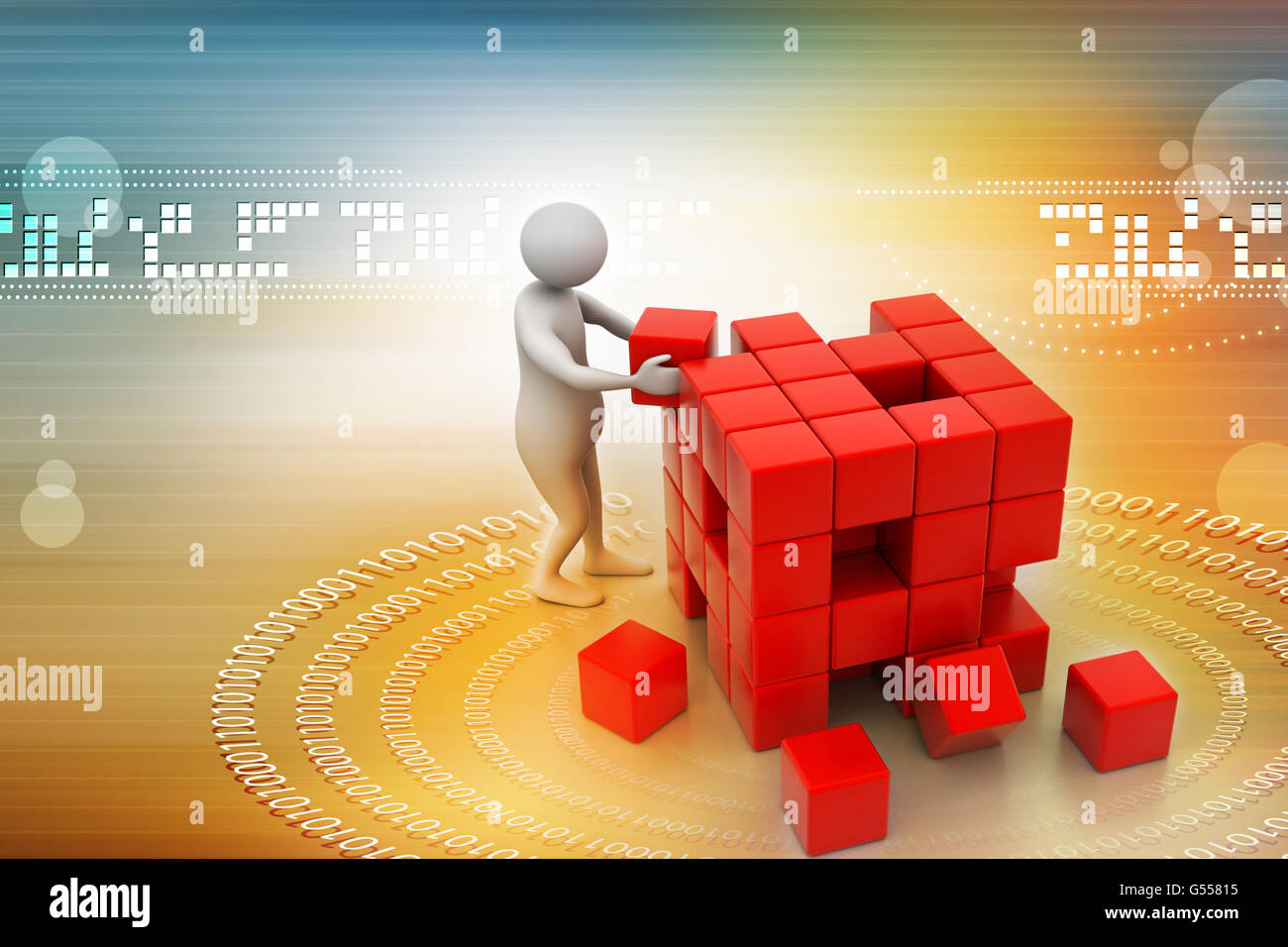 Person pushing a cube hi-res stock photography and images - Alamy