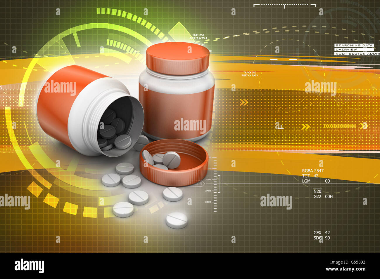medicine bottle and pills Stock Photo - Alamy