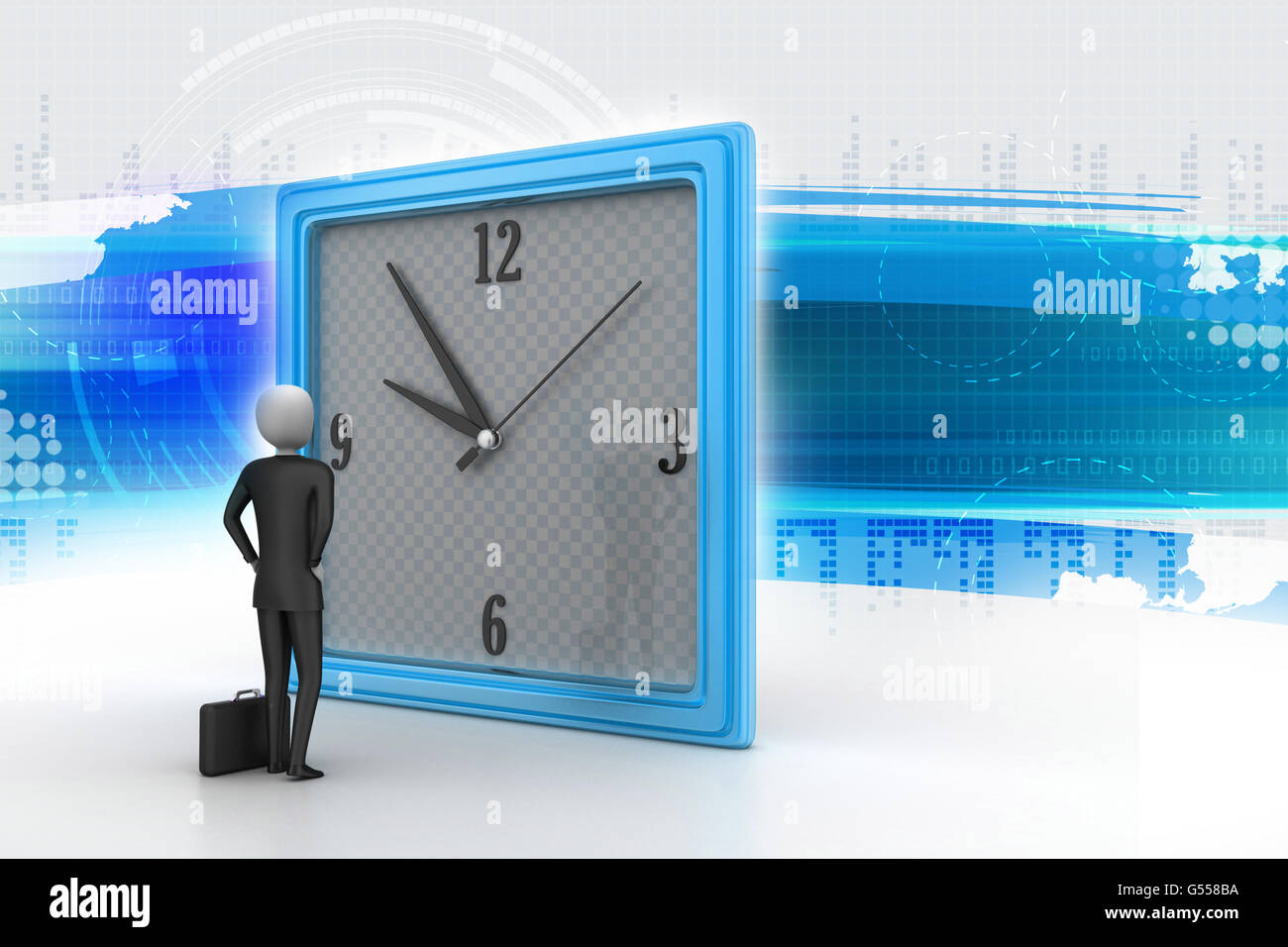 3d man watching clock hi-res stock photography and images - Alamy