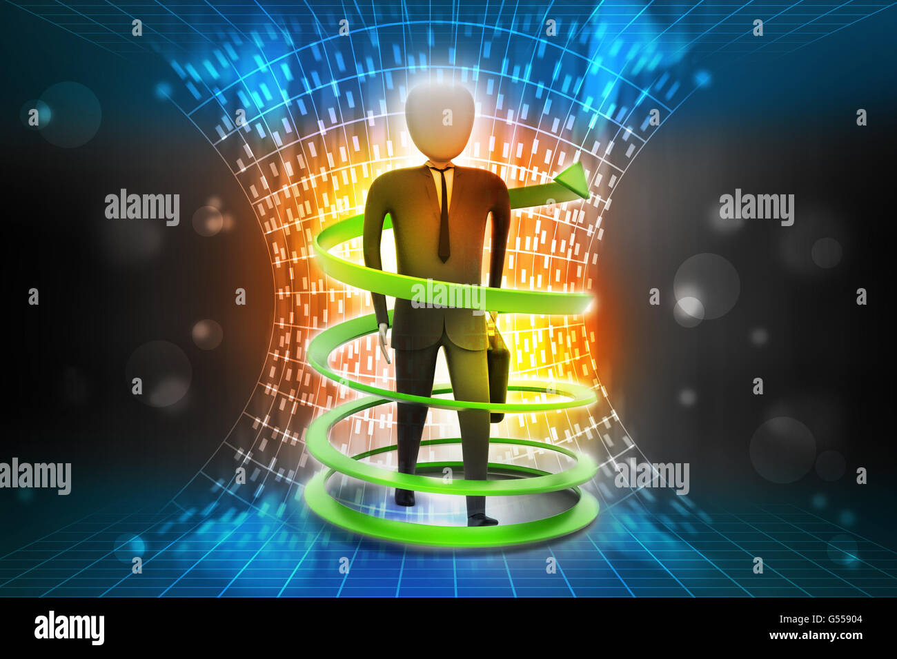 3d man business success concept Stock Photo - Alamy