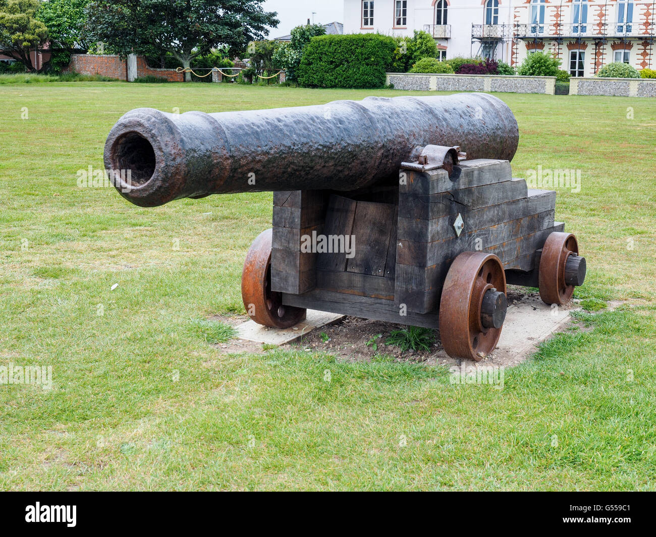 Ancient Cannon on Display in Southwold Stock Photo - Alamy