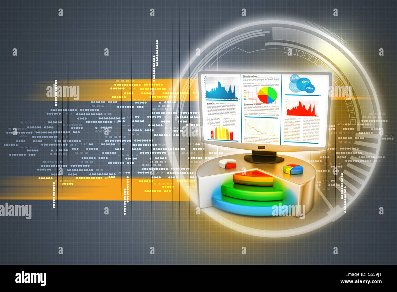 Stock chart showing the computer monitor Stock Photo - Alamy