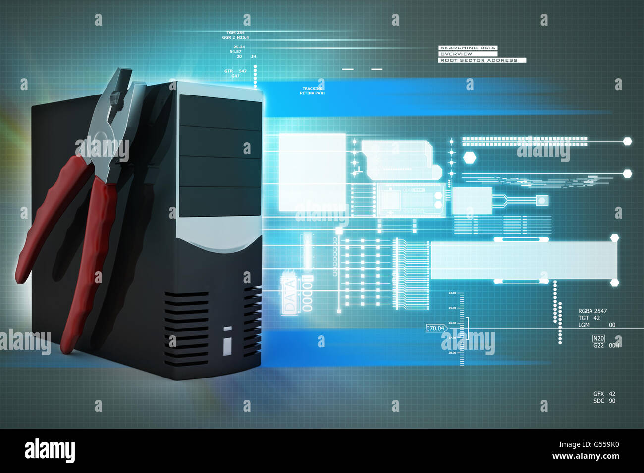 Computer repair upgrade open pc hi-res stock photography and images - Alamy