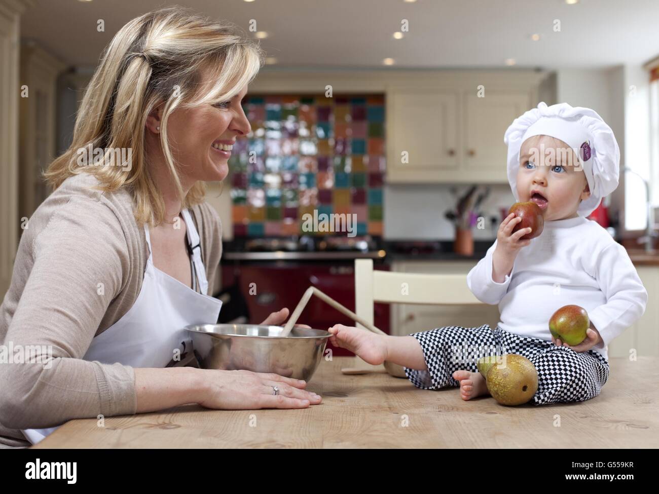Television chef, Rachel Allen and 10-month-old Annabel Jones launch the ...