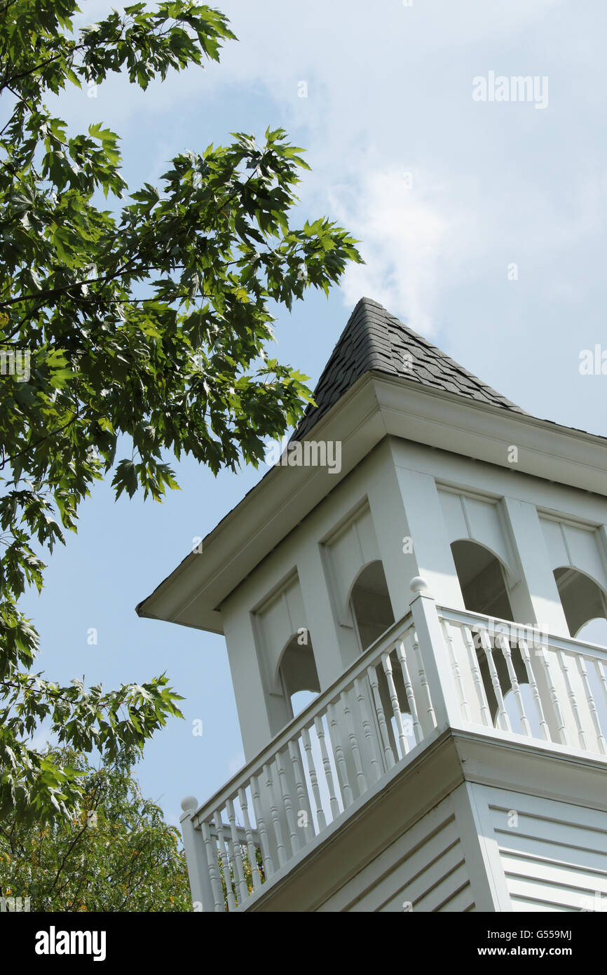 Church Cupola. With tree and blue sky. Western Reserve Village ...