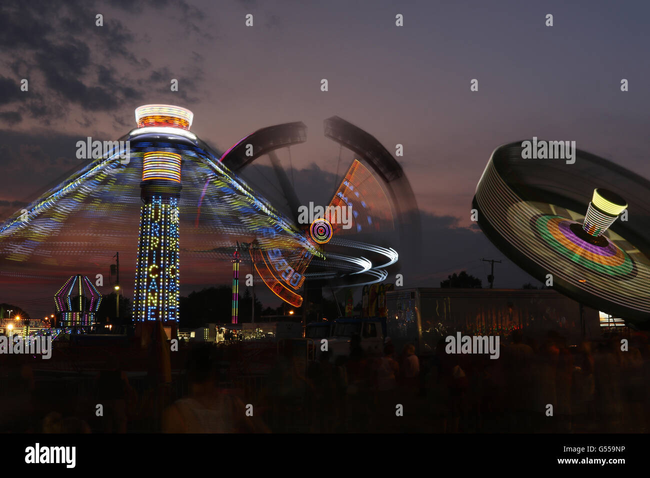 Carnival Rides at Night. Canfield Fair. Mahoning County Fair. Canfield ...