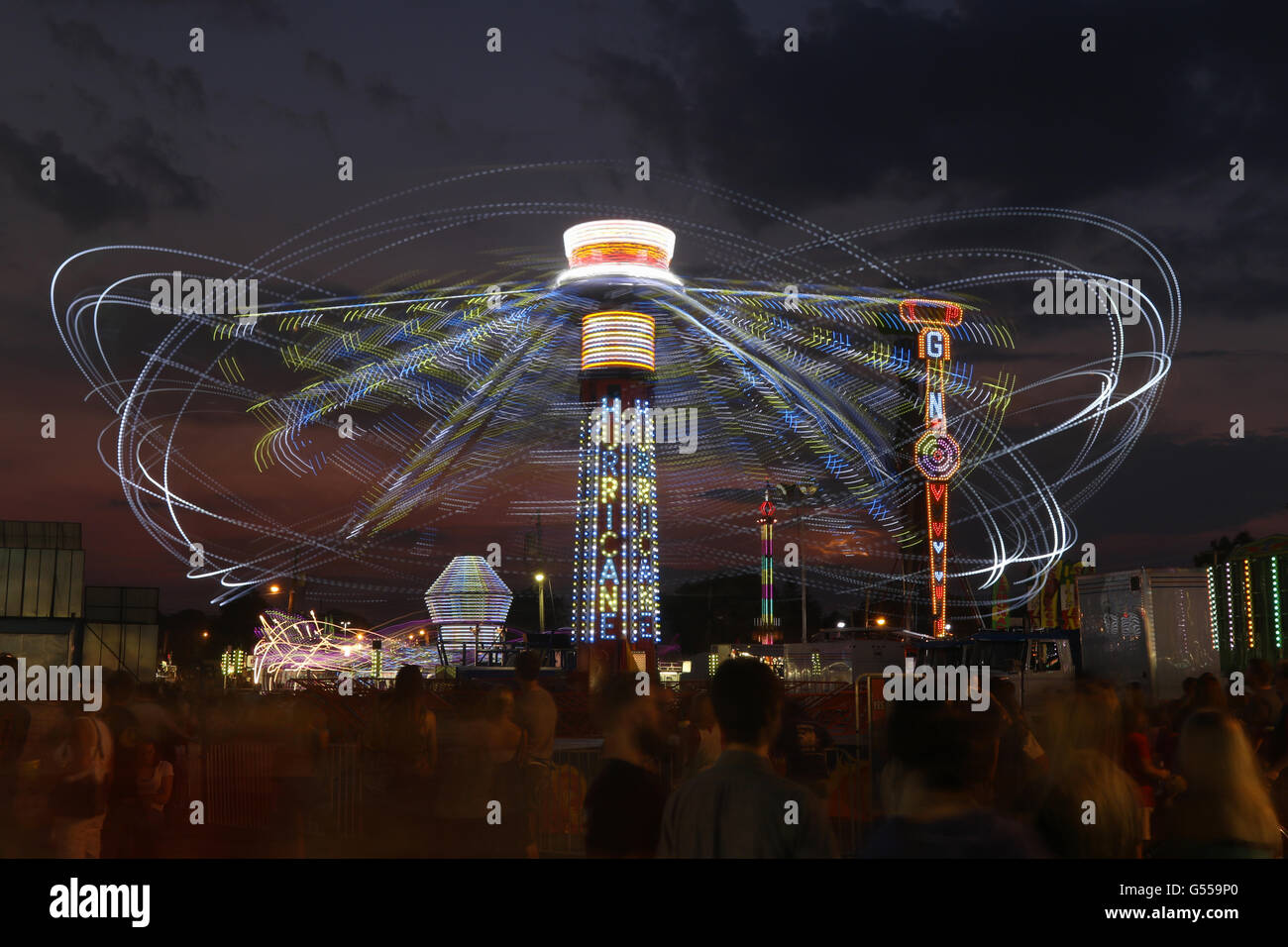 Carnival Rides at Night. Canfield Fair. Mahoning County Fair. Canfield ...