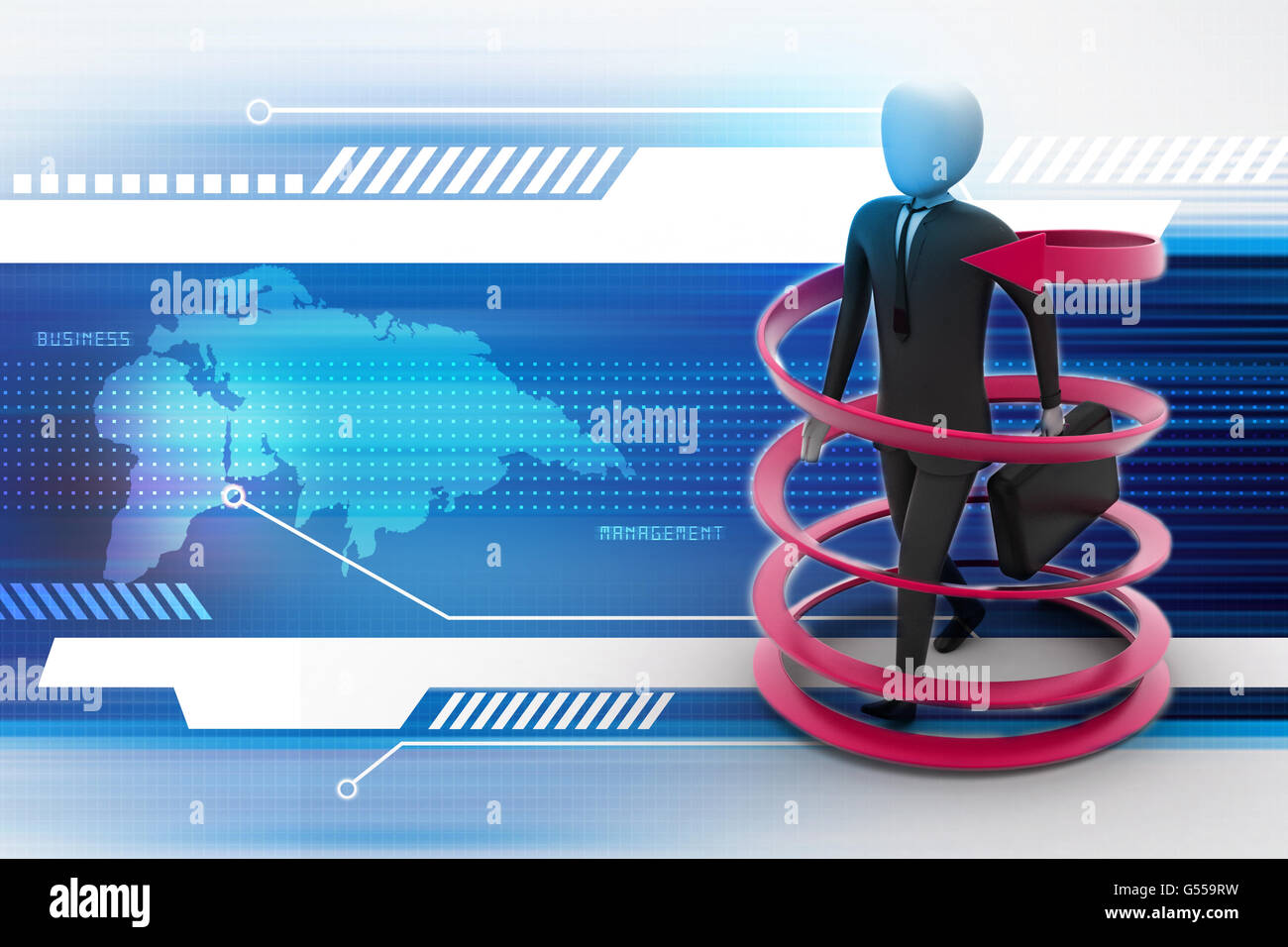3d man business success concept Stock Photo - Alamy