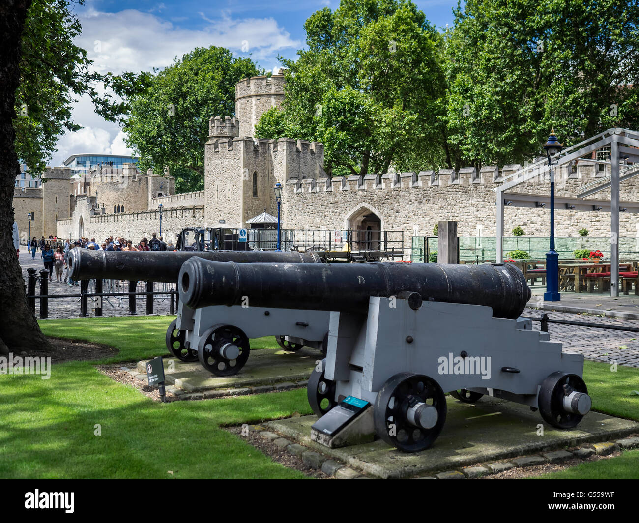 Ancient Cannons on Display outside the Tower of London Stock Photo - Alamy