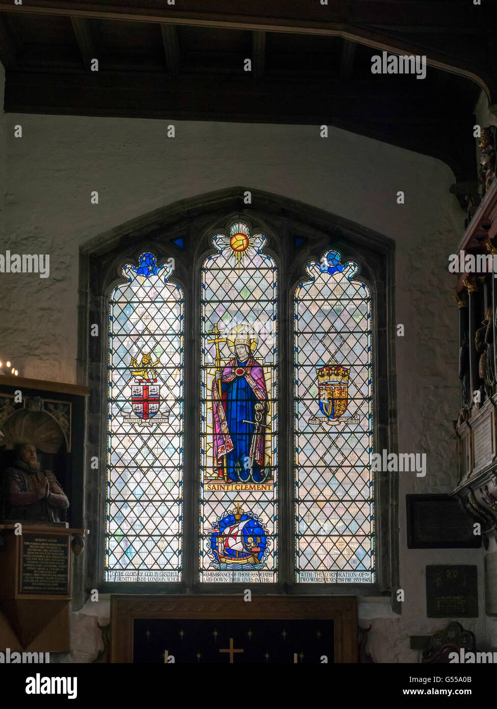Stained Glass Window in St Olave's Church Seething Lane London Stock ...