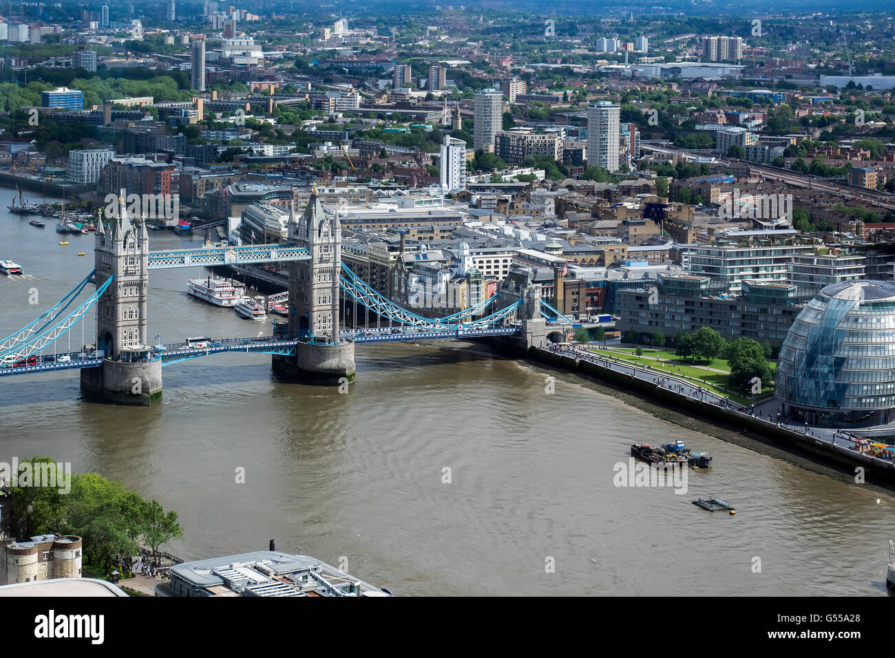 View of Tower Bridge and City Hall in London Stock Photo - Alamy