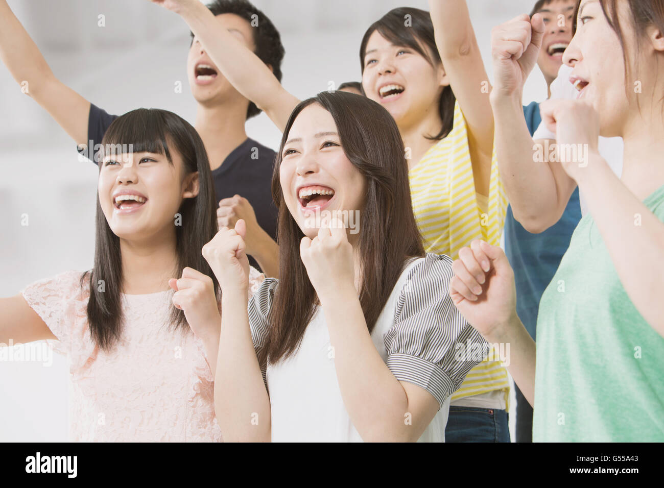 Group of Japanese supporters Stock Photo - Alamy