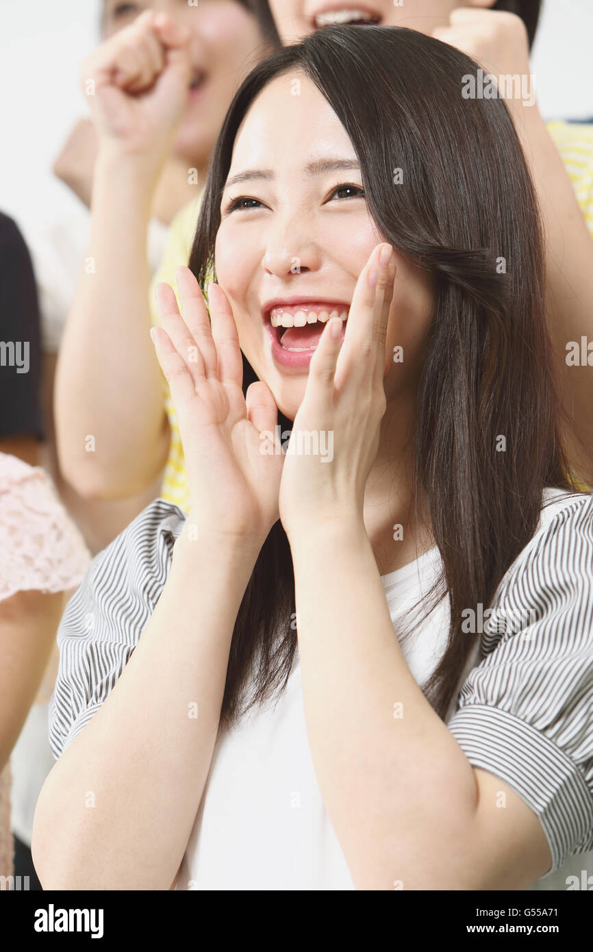 Group of Japanese supporters Stock Photo - Alamy