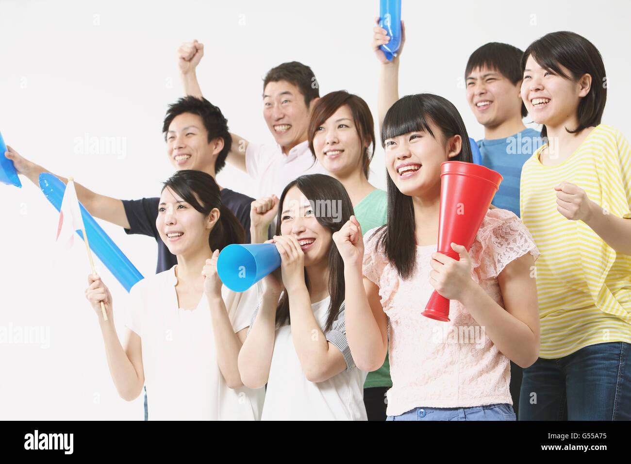 Group of Japanese supporters Stock Photo - Alamy