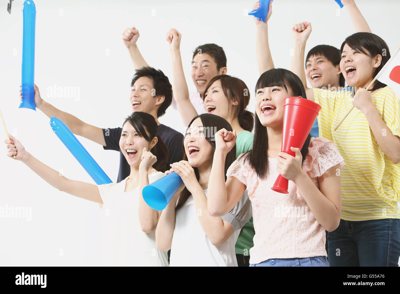 Group of Japanese supporters Stock Photo - Alamy