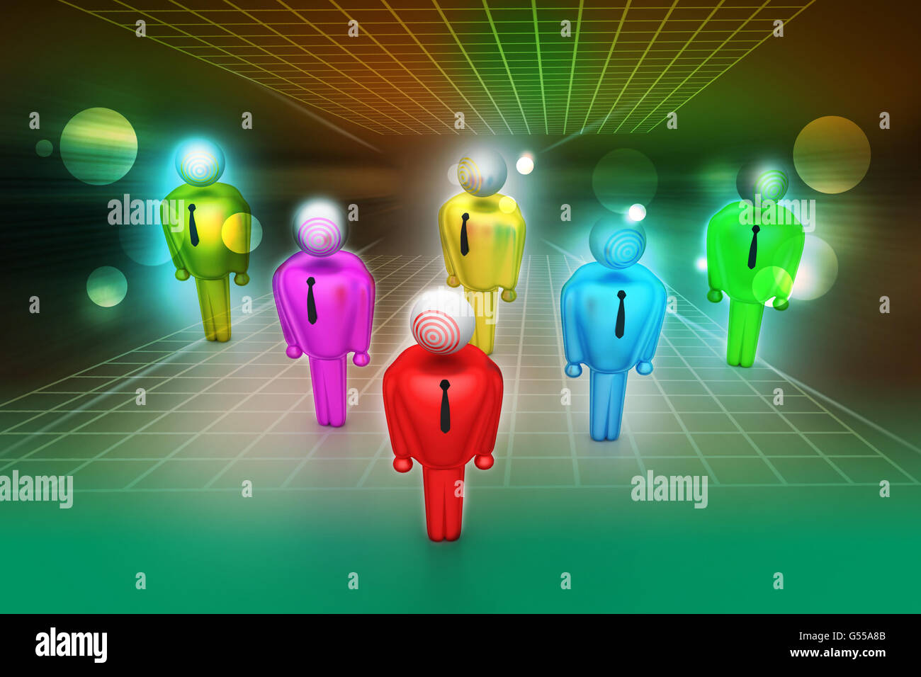 Group of stylized coloured people Stock Photo - Alamy