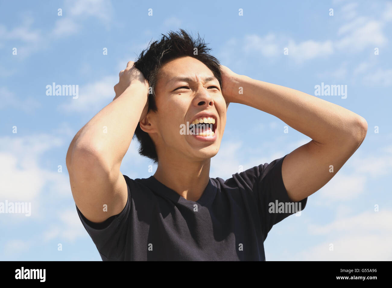 Blue fans cheering hi-res stock photography and images - Alamy