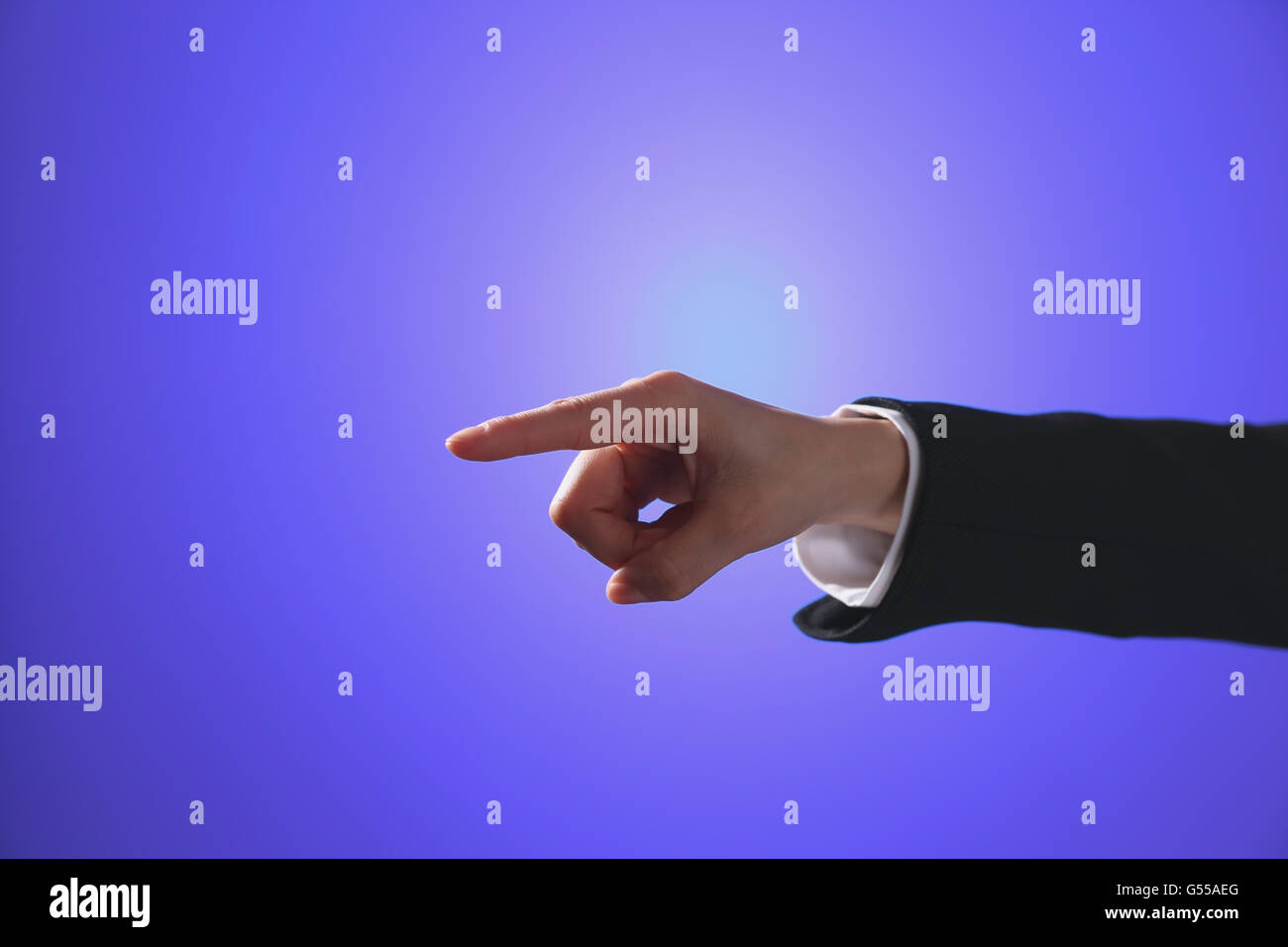 Female hand performing touch gesture Stock Photo - Alamy