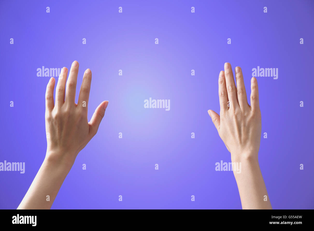 Female hands performing touch gesture Stock Photo - Alamy
